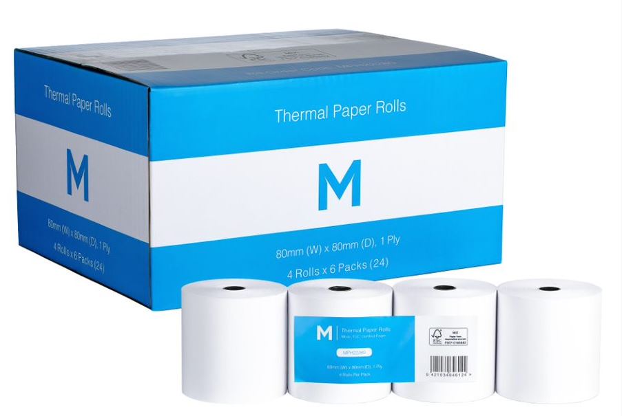 Thermal Paper Rolls 80mm X 80mm (24 rolls per box)